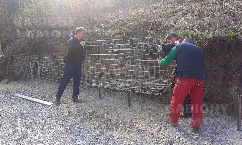 Assembly of the supporting gabion wall | GabionyLemon.com